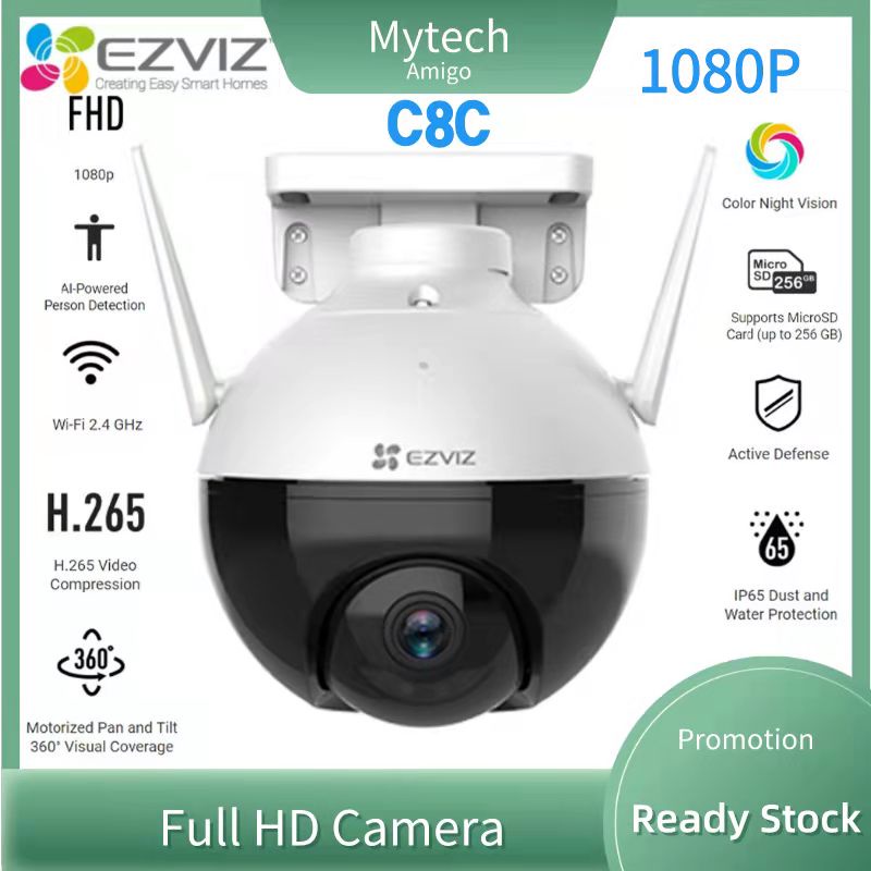 EZVIZ C8C 1080P (2MP) 32/64/128/256GB PTZ Pan & Tilt Outdoor Wireless ...