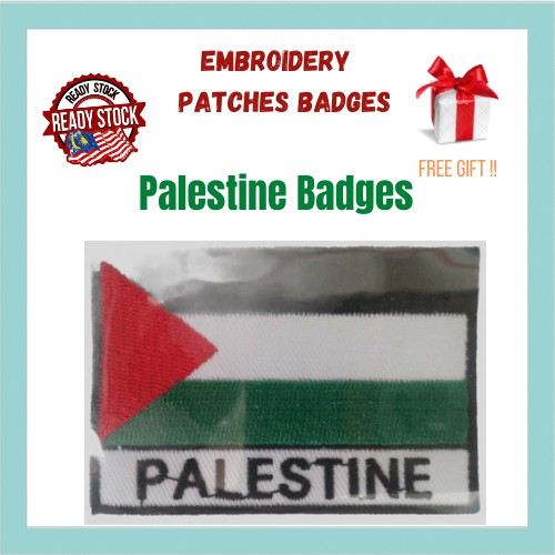 Palestine Patches Iron on Embroidery Patch Sulam Terus Bendera Palestine Logo 5x7ccm | Shopee ...