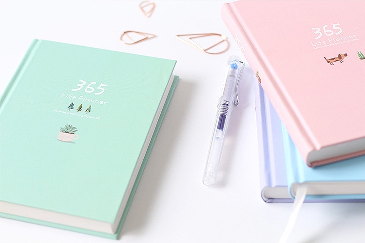 Ins Minimalist 365 Days Planner Notebook 2025 Cute Girl Journal Diary ...