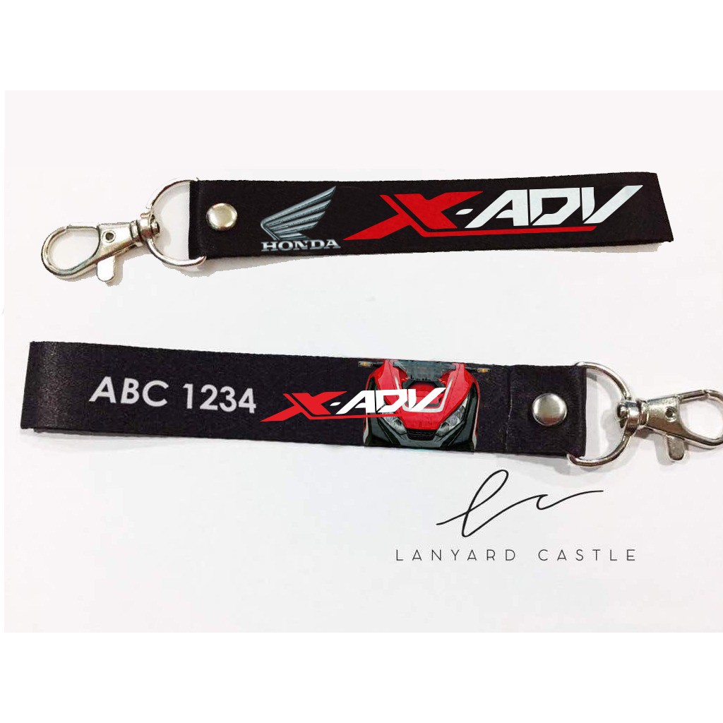 HONDA X-ADV CUSTOM PLATE NO./NAME Keychain Keyring keychain no. plat ...