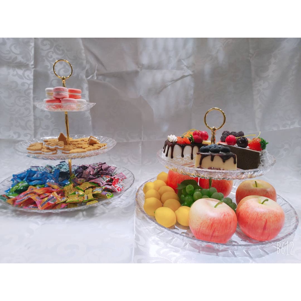 Acrylic 2 Tier / 3 Tier Dessert Display Stand 甜品展示托盘 | Shopee Malaysia