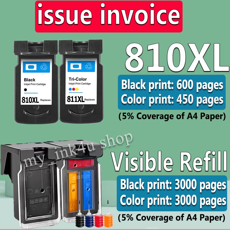 Canon 810 811 811XL PG810XL CL811XL refillable ink cartridge for Canon ...