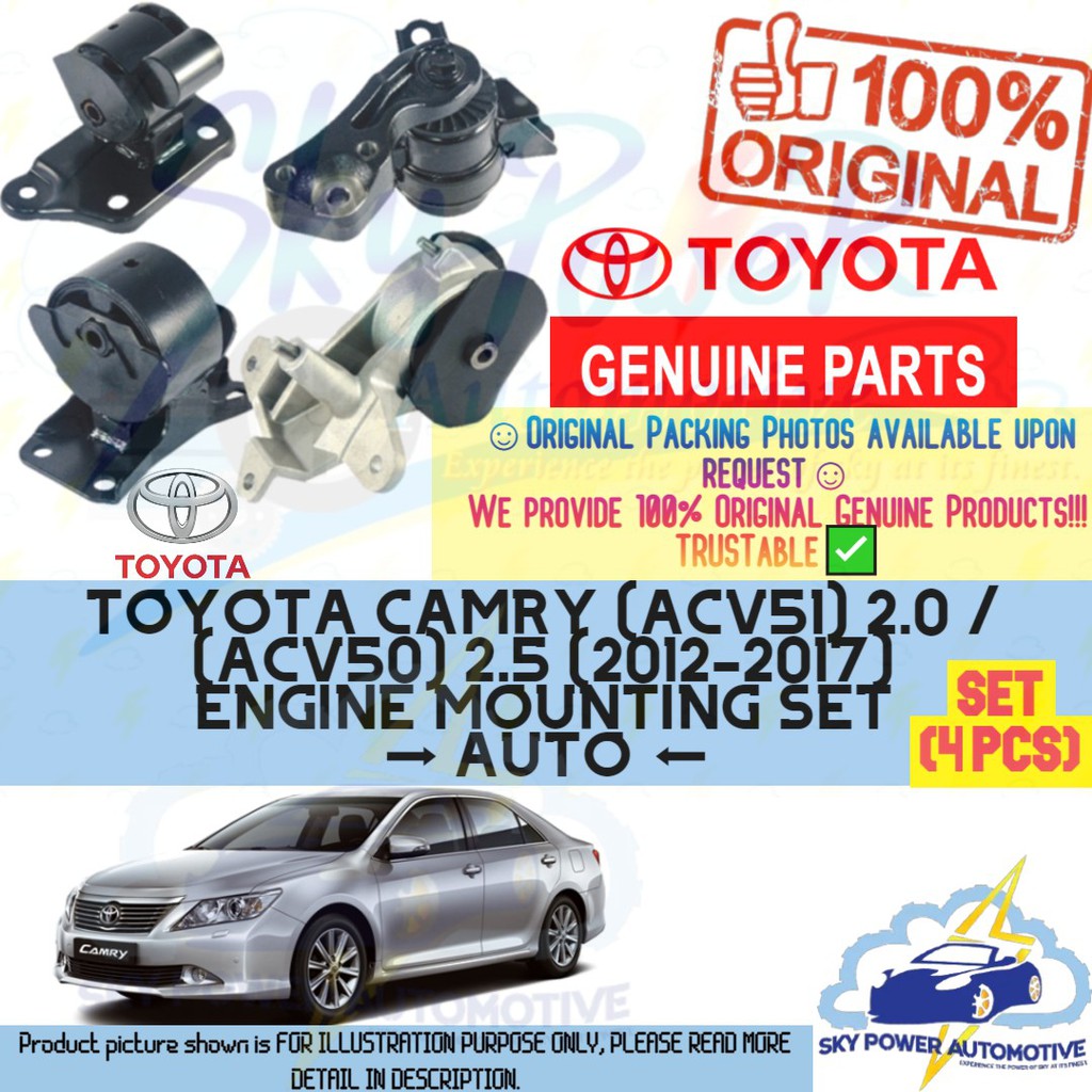 TOYOTA CAMRY (ACV51) 2.0 / (ACV50) 2.5 (AUTO) (2012-2017) 100% ORIGINAL TOYOTA GENUINE PARTS ...