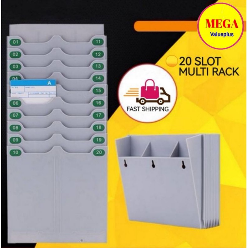 PUNCH CARD RACK / PUNCH CARD HOLDER / TIME RECORDER CARD RACK *20 ...