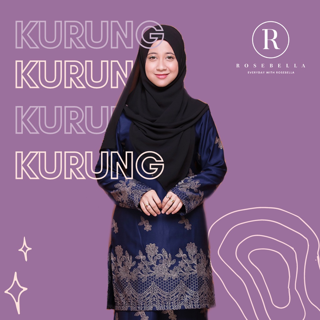 【RoseBella】KURUNG ZENRAA (BLUE BLACK) | Shopee Malaysia