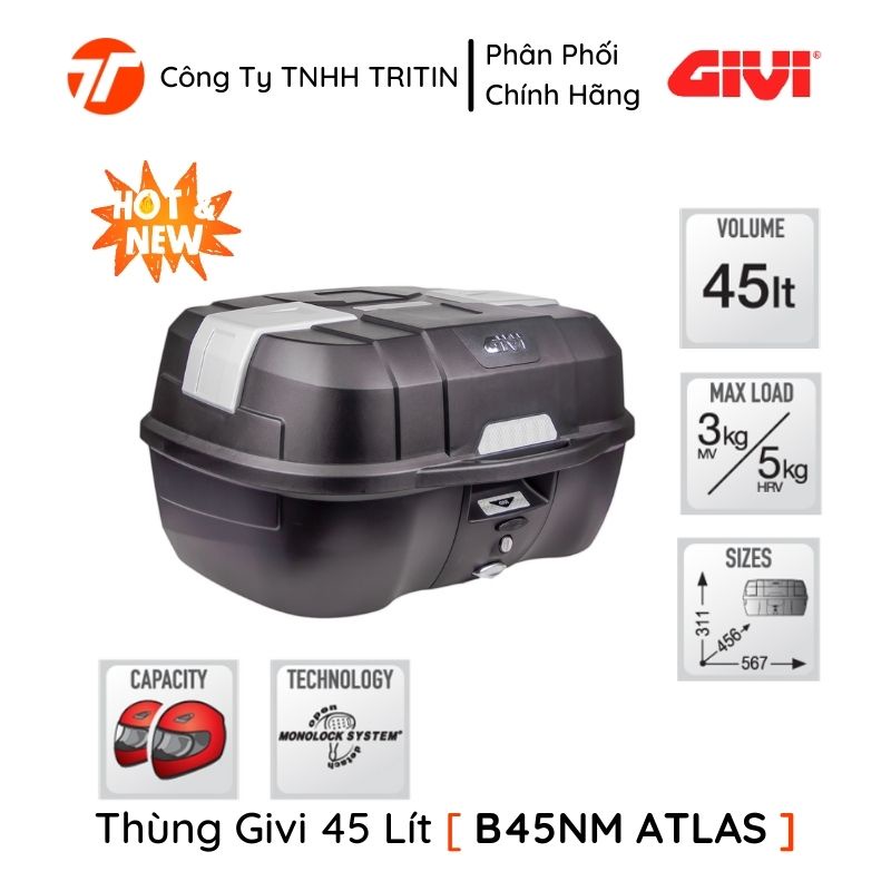 [ New ] GIVI B45NM ATLAS 45 Liter Trunk - Genuine Product | Tritinco | Shopee Malaysia