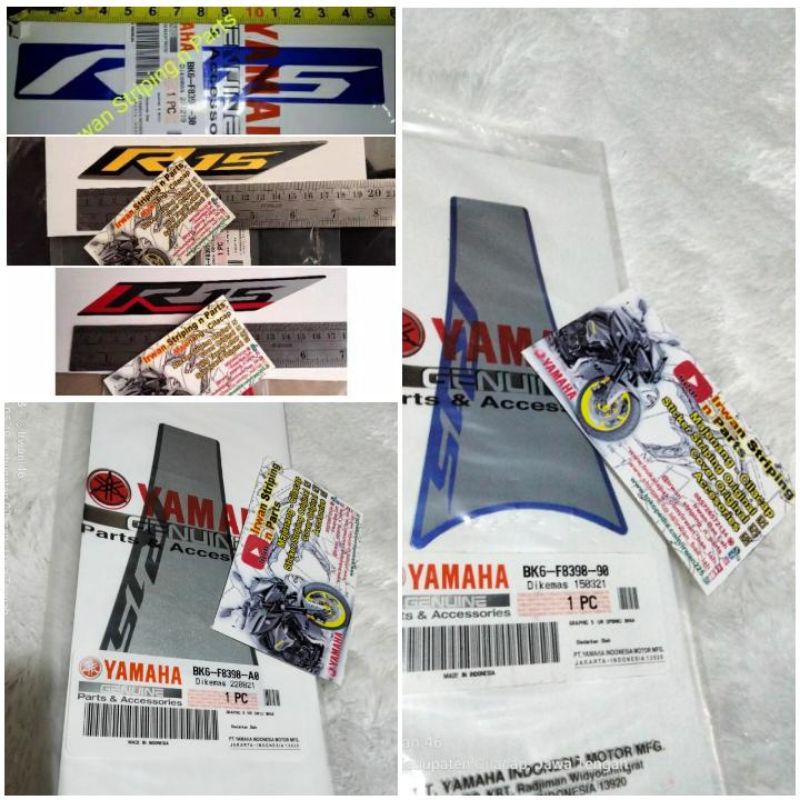 ORIGINAL Yamaha YZF R15V3 Text Logo Striping Sticker Black Gray Blue ...