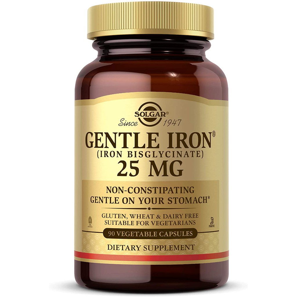 Solgar Gentle Iron 25mg, 90 Vegetable Capsules Energy, Normal Red Blood ...