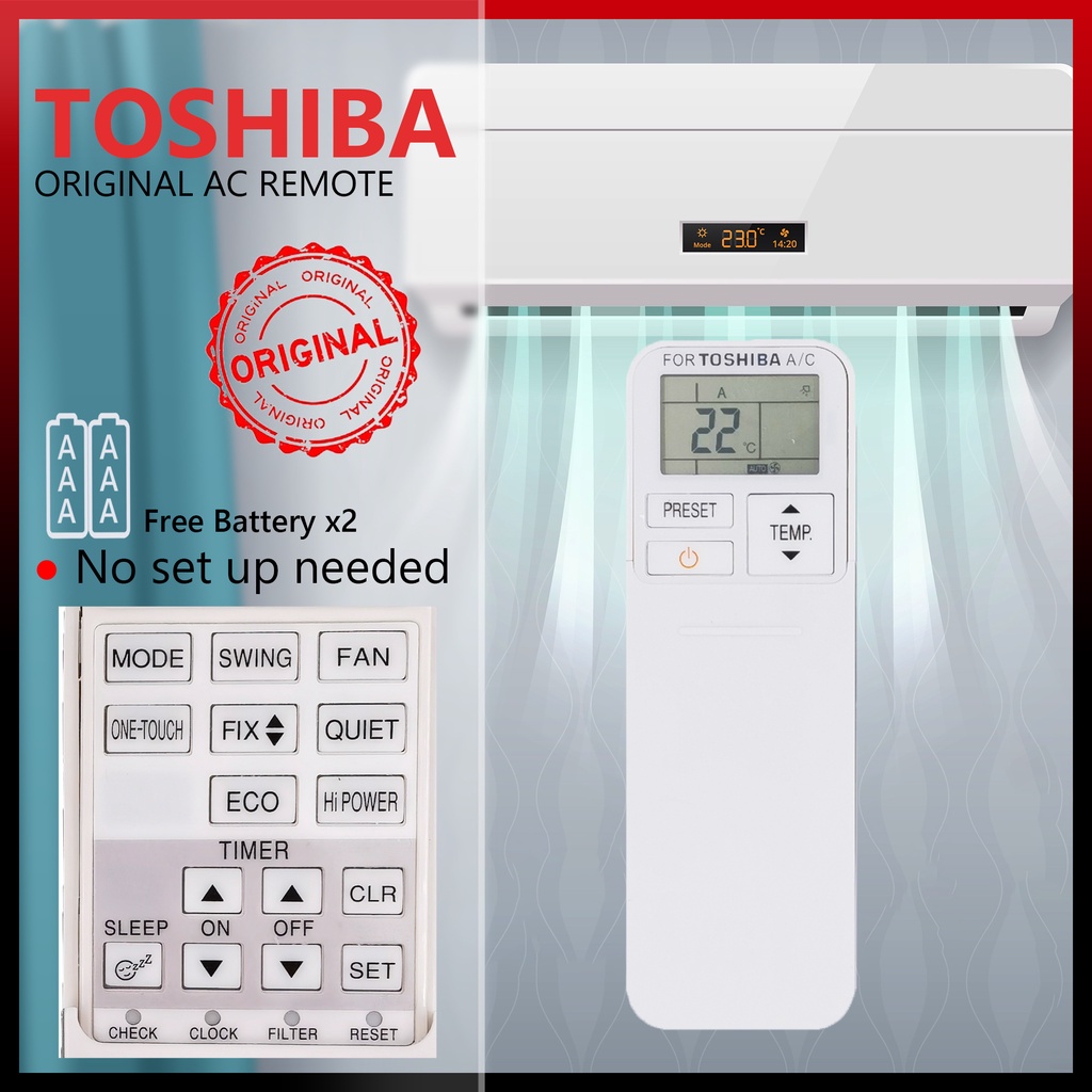 Toshiba Aircond original Remote Air Conditioner Remote Control (TH-02 ...