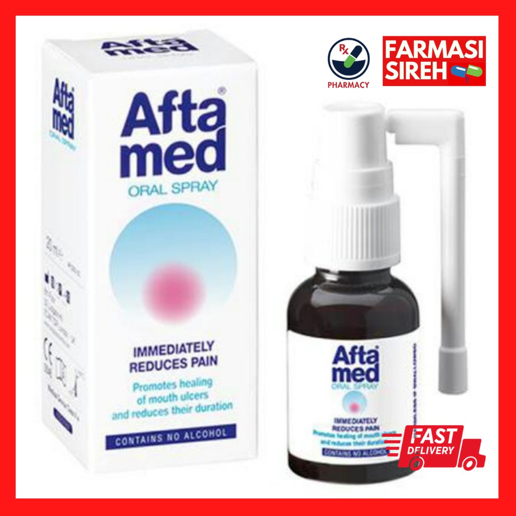 Afta Med Oral Spray Immediate Pain Relief Mouth Ulcers HFMD No Alcohol ...