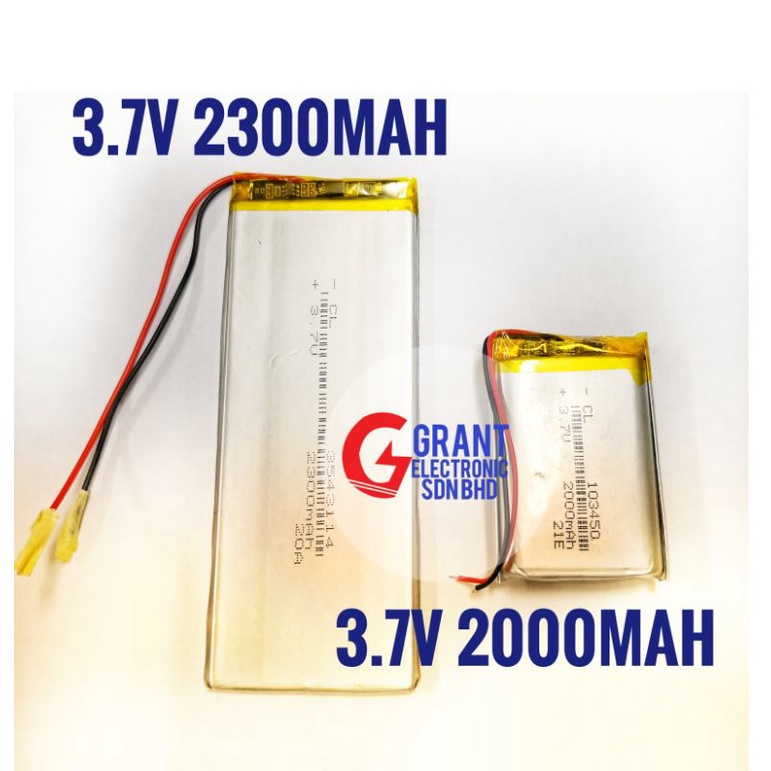 3.7v polymer lithium battery 2000mah 2300mah | Shopee Malaysia