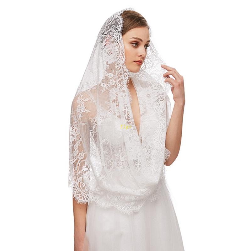 flgo Church Veil Mantilla Scarf Latin Mass Lace Veils for Confirmation ...
