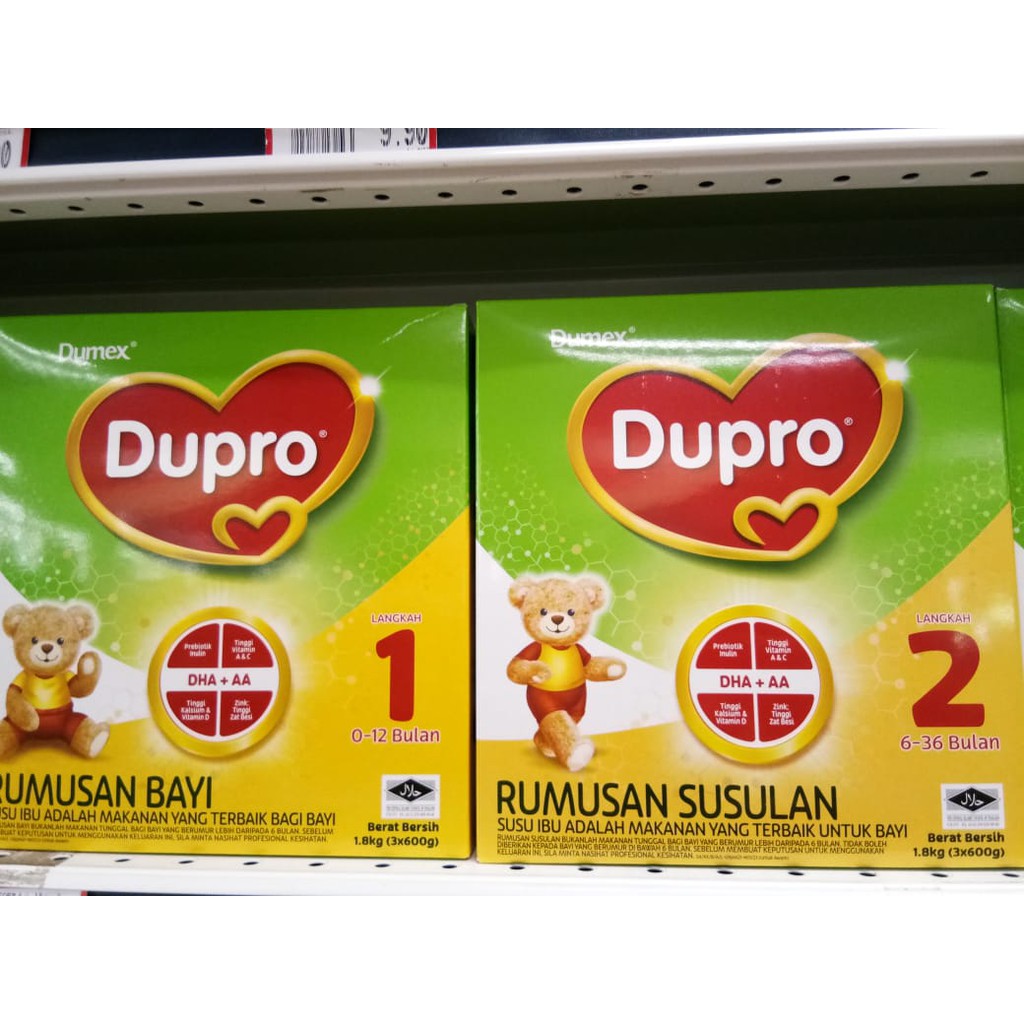 DUMEX DUPRO ASLI LANGKAH 1(0-12BULAN) DAN LANGKAH 2(6-36BULAN) 1.8KG ...