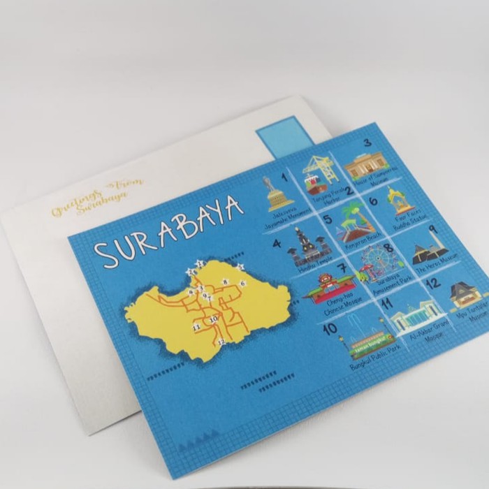 Posnesia Indonesia Tourist Map Postcard/Postcard Map Of Indonesian ...