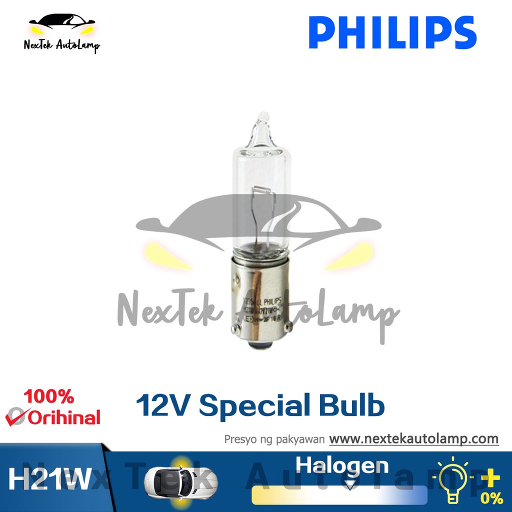 Philips H21W 12356 12V BAY9s Special Bulb Interior Light Original ...