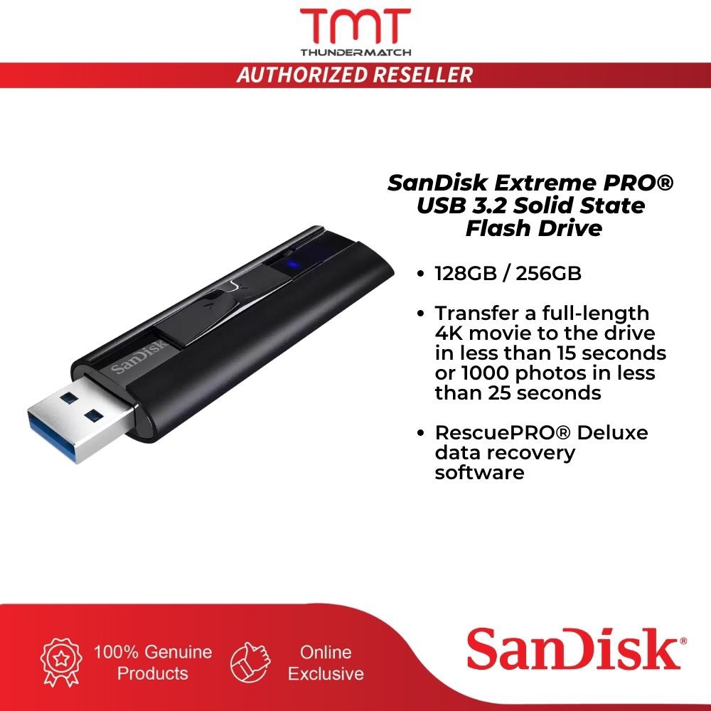 TMT SanDisk CZ880 128GB 256GB Extreme Pro SSD USB3.1 Flash Drive | Shopee Malaysia
