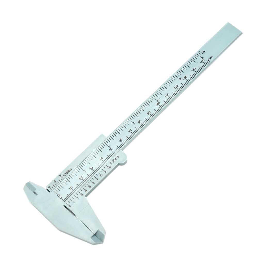 1pc Plastic Caliper Eyebrow Measuring Ruler Double Scale Sliding Gauge ...