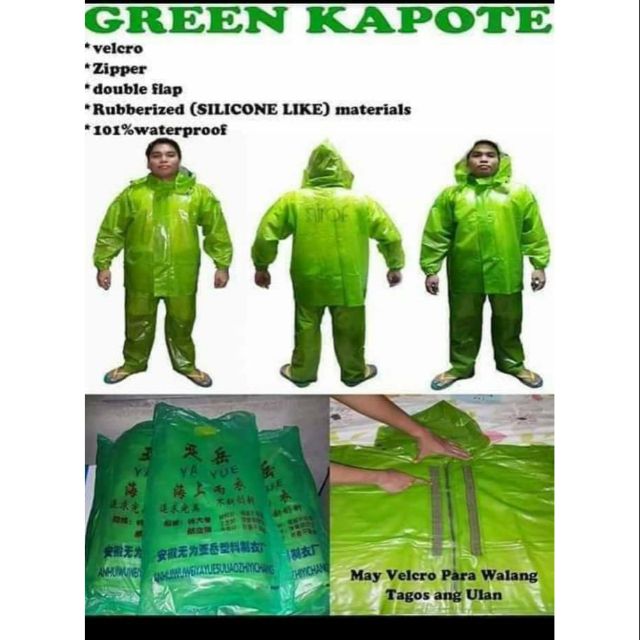 GREEN KAPOTE (FOR RAINY SEASON) | Shopee Malaysia
