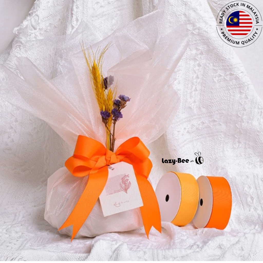 LAZY BEE 5 meter Russet Orange Gold Copper Grosgrain Ribbon Reben Door ...