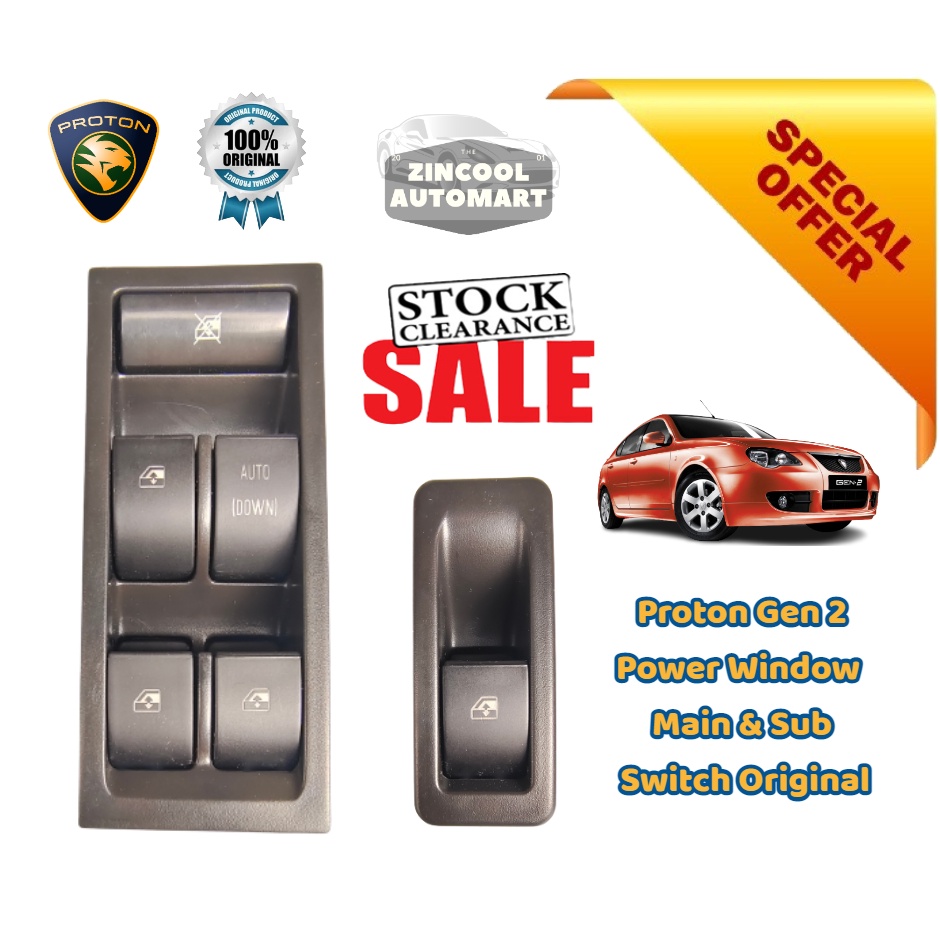 Proton Gen 2 Power Window Main Switch ( Auto Down Function ) & Single ...