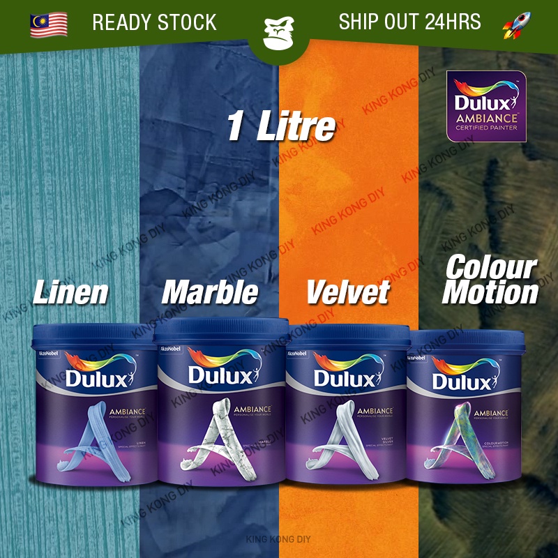 1L ICI DULUX Ambiance Linen Marble Velvet Silver Velvet Gold ...