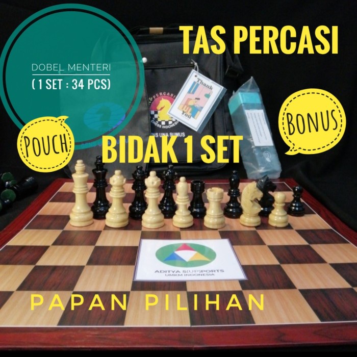 KAYU Chess Board Set PERCASI Standard Wood Fruit Mentaos Neat Fine ...