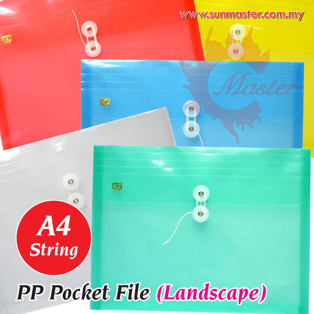 A4 PP Pocket File with String | PP Envelope File | PP String / Document ...