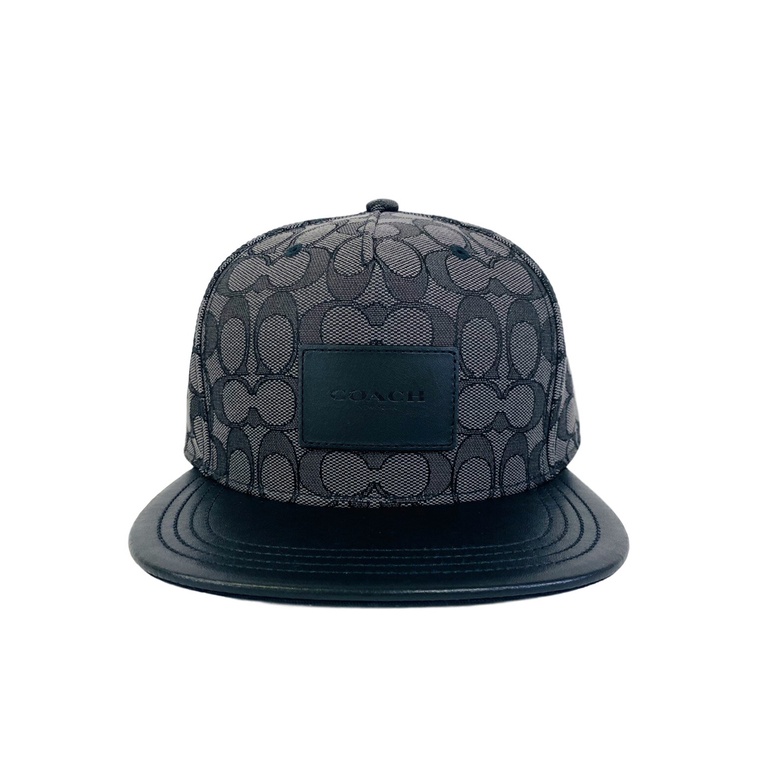Coach Mens Signature Flat Brim Hat - Black | Shopee Malaysia