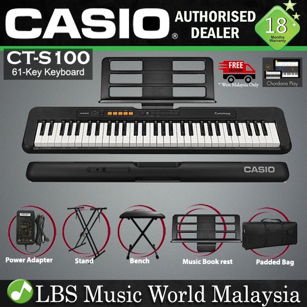 Casio CT-S100 61 Key Casiotone Electric Keyboard Full Package Music ...