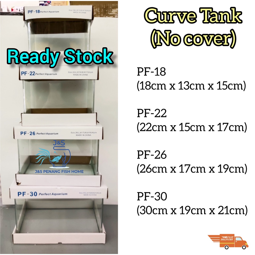 【Ready Stock】Mini Curve Tank/Desktop Aquarium - PF-18/PF-22/PF-26/PF30 ...