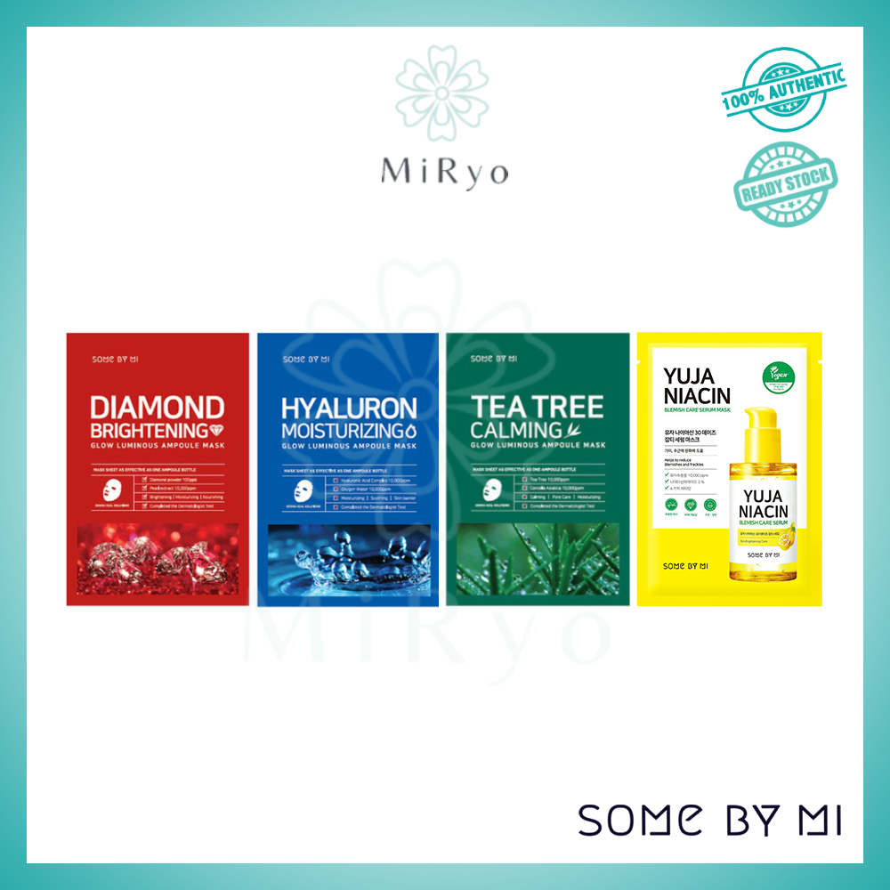 SOME BY MI Glow Luminous Ampoule Mask Tea Tree Hyaluron Diamond Yuja ...