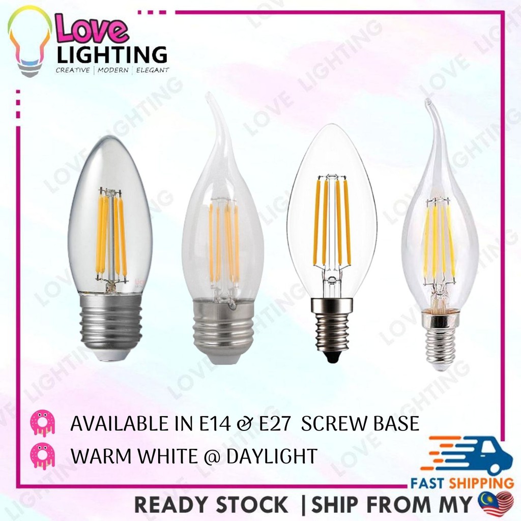 💡 LED FILAMENT CANDLE BULB E14/E27/MENTOL LILIN/MENTOL CANTIK 💡 ...