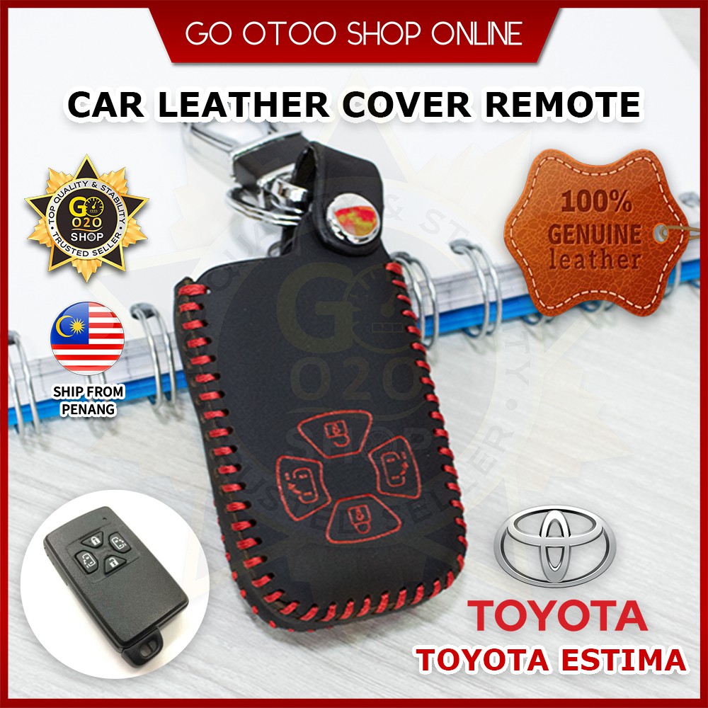 Toyota Estima 4 Buttons Genuine Leather Smart Key Remote Case Cover ...