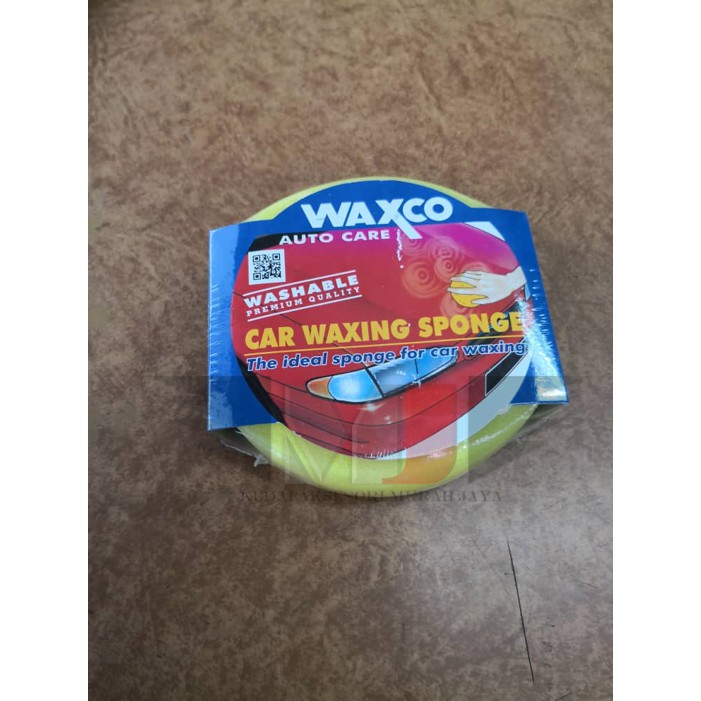 100% ori Waxco Auto Care Waxing Sponge (round) (9.5cm x 9cm x 3.2cm ...