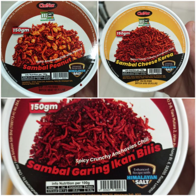 CheNor Sambal Peanut/Cheese Korea/Garing Ikan Bilis 150g | Shopee Malaysia