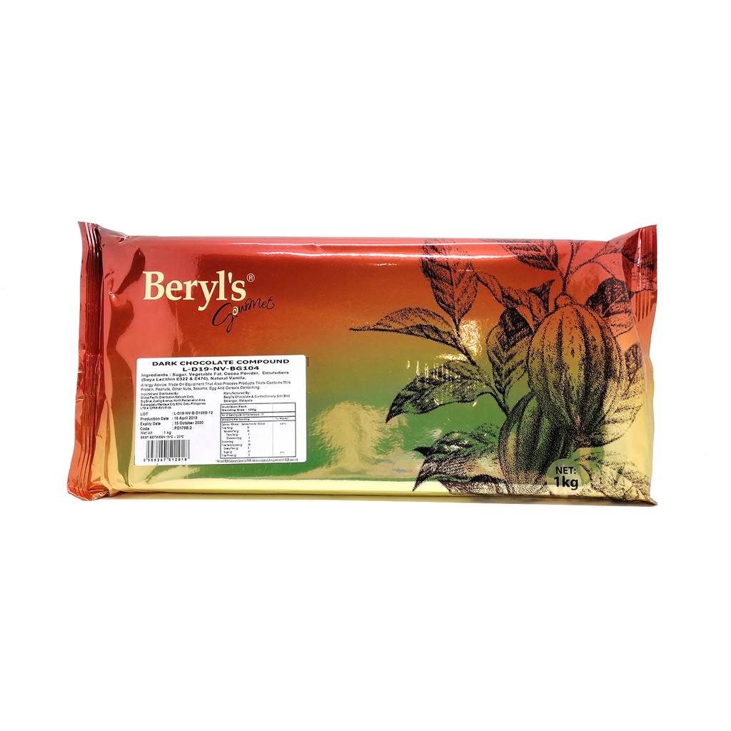 Beryl's Chocolate Compound Block 1KG (White, Milk, Dark) | Shopee Malaysia