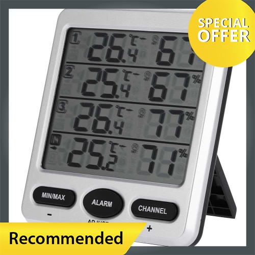 Best Seller LCD Digital 433MHz Wireless 8-Channel Indoor/Outdoor Thermo ...