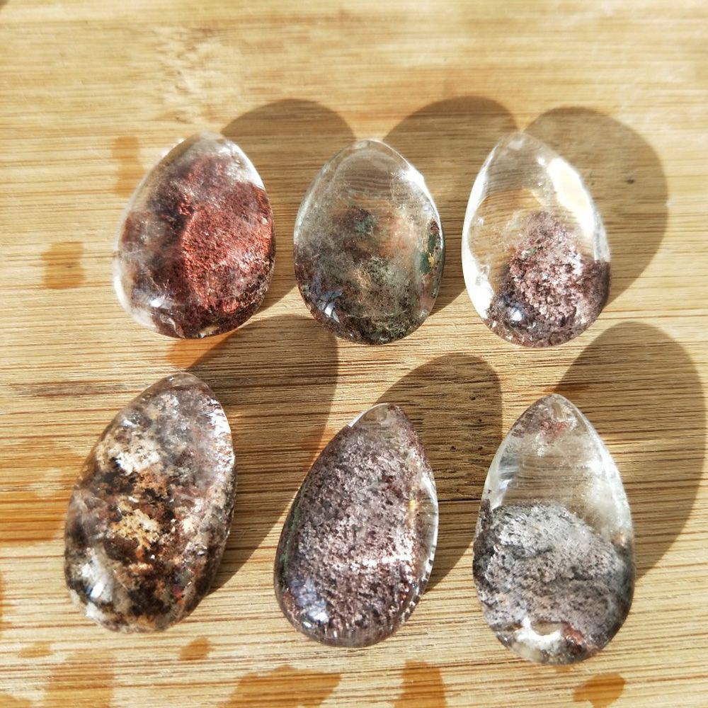 2Pcs Random Color Crystal Ghost Phantom Quartz Healing Stone Gemstone ...