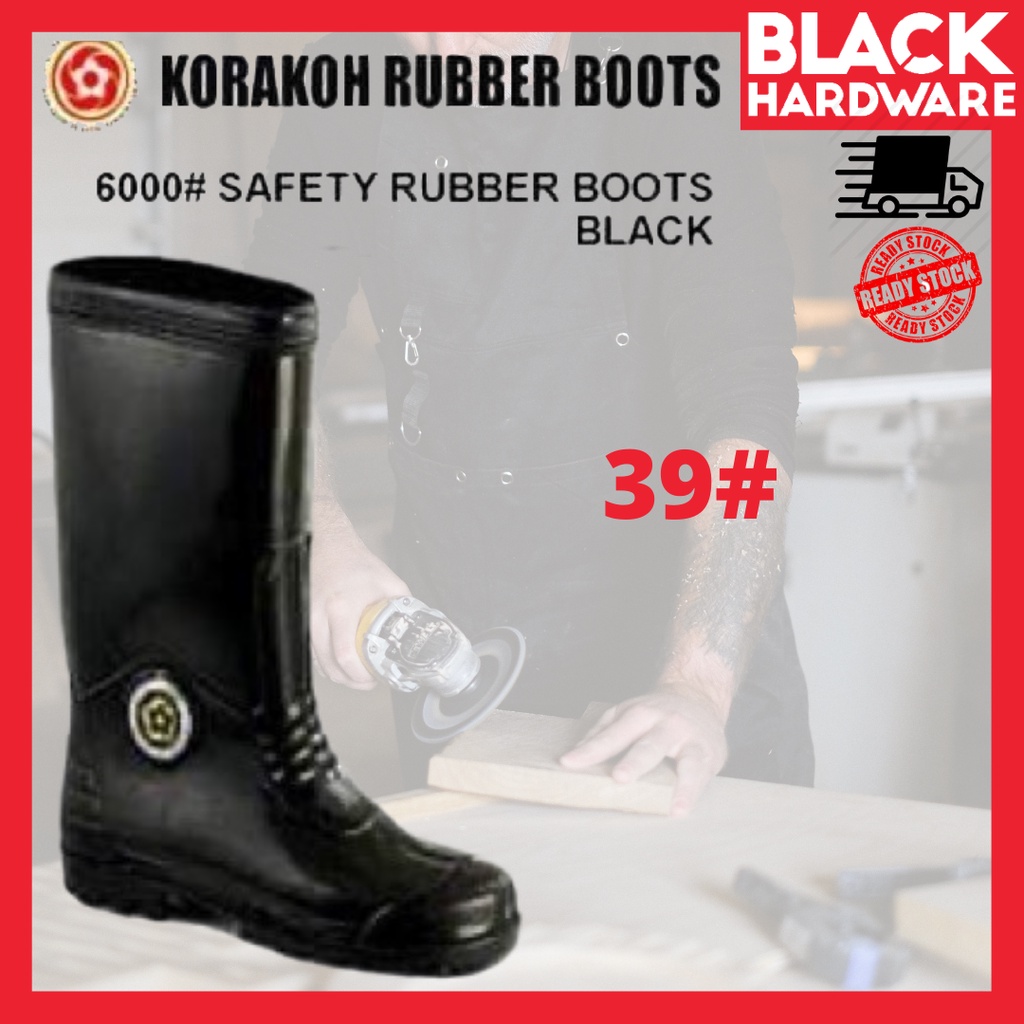 BLACK HARDWARE Korakoh 6000 Rubber Boot Rain Boots Waterproof Safety Men Shoes Kasut Hujan Getah ...