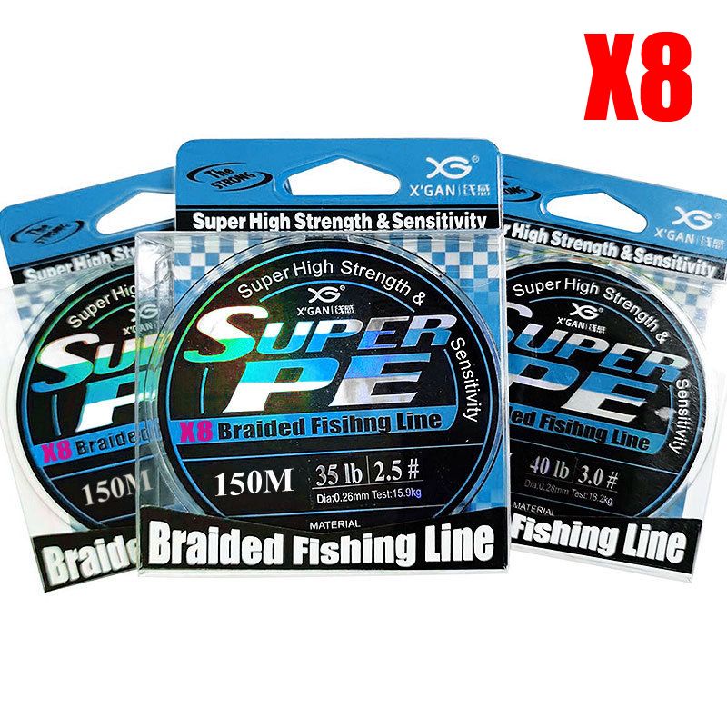 XG X8 Braided Super PE Fishing Line 150m 300m 8 Strands Multifilament Lines Weaves 20lb 25lb ...