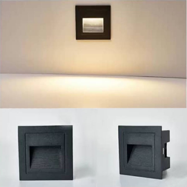 S222 Black 2W Square Led Step Light / IP65 Waterproof Step Light ...