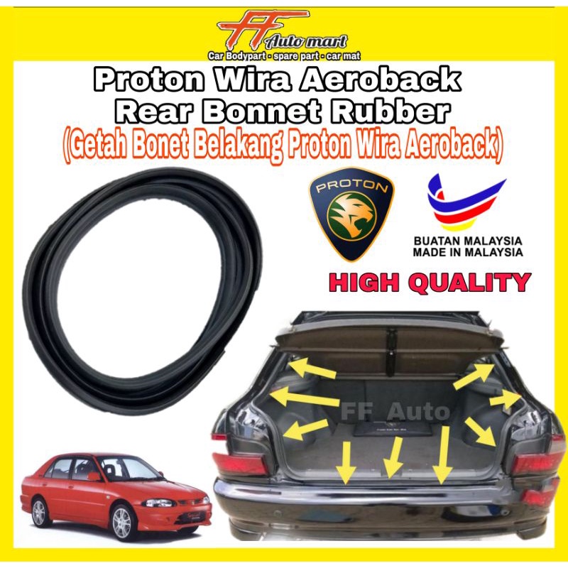 PROTON WIRA AEROBACK REAR BONNET RUBBER- WIRA AEROBACK BOOT RUBBER - GETAH BONET BELAKANG WIRA ...