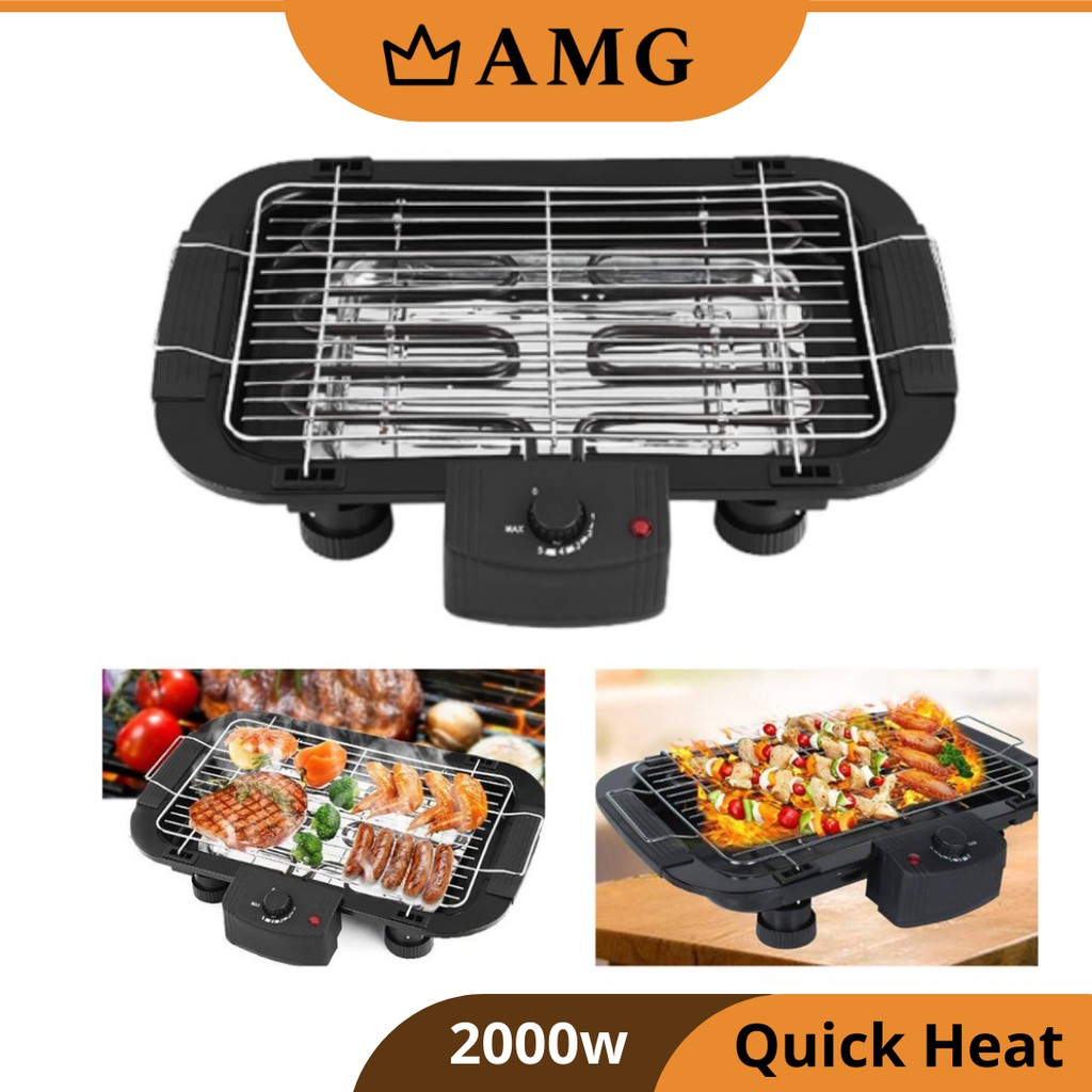 AMG Electric Smokeless Grill Barbeque Korean BBQ Pan Teppanyaki ...