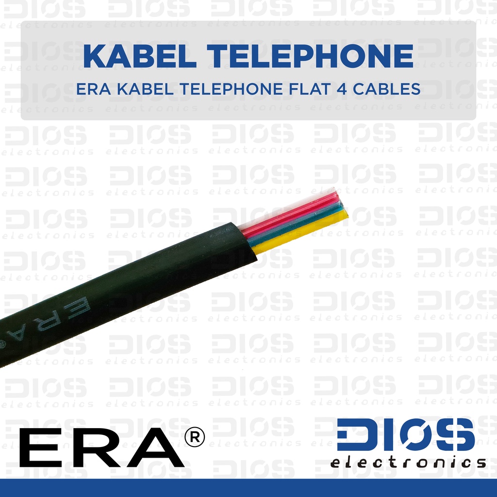 HITAM Era Flat Black 4 Pin Flat Telephone Cable (per meter) | Shopee ...