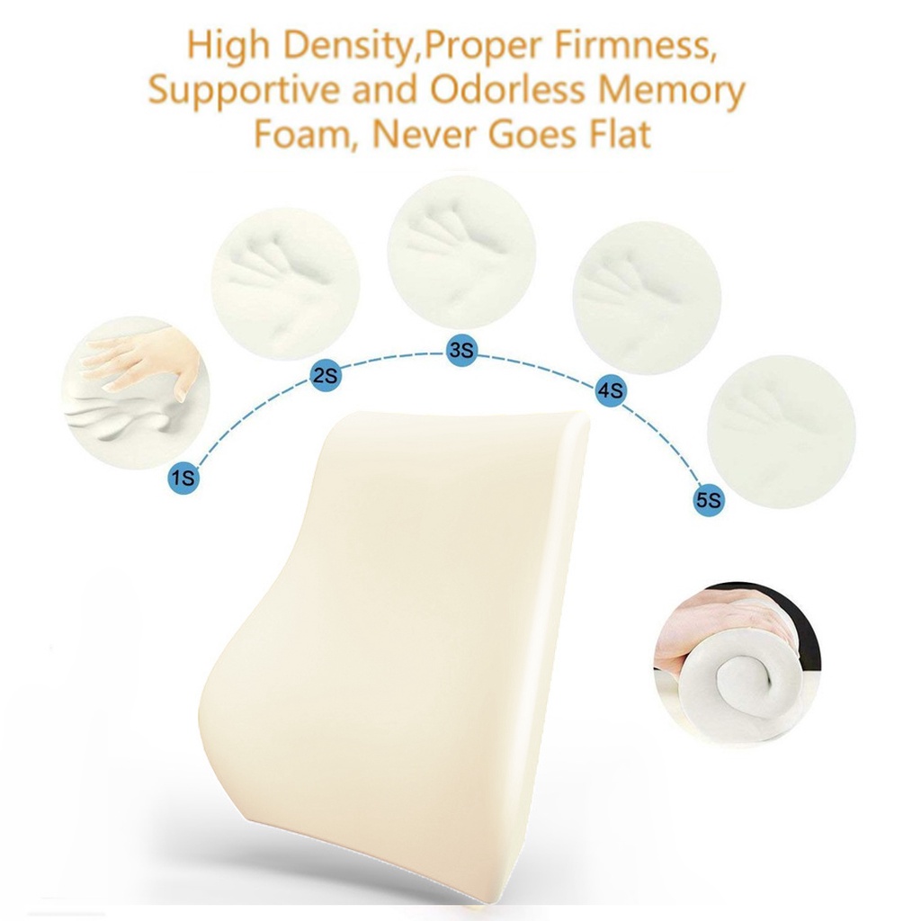 Memory Foam Backrest Lumbar Support Back Cushion Ergonomic Lumbar ...