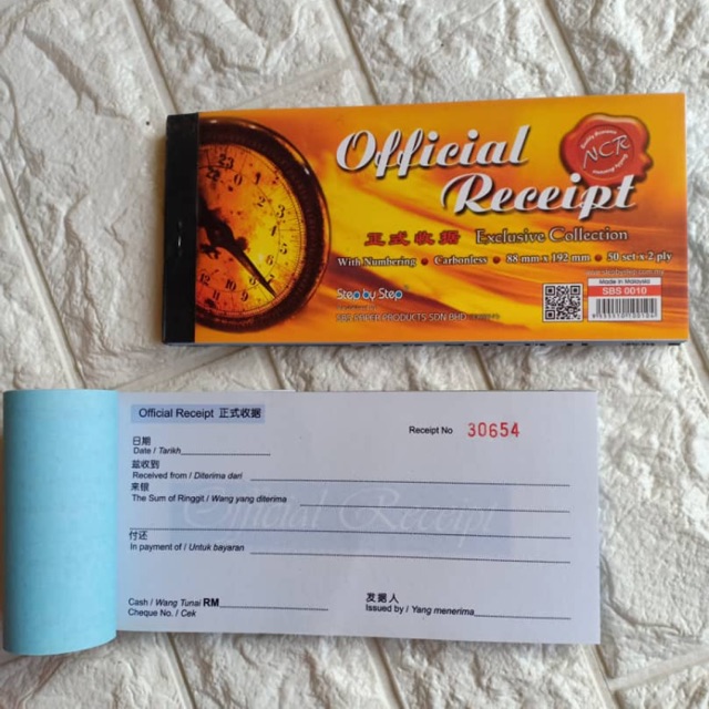 Readystock Promotion Available NCR Official Receipt With Numbering ...