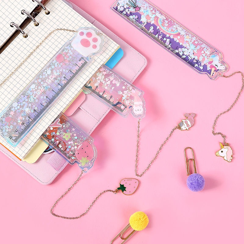 Cute Cartoon Ruler Quicksand Ruler Kids Student Math Stationery ...