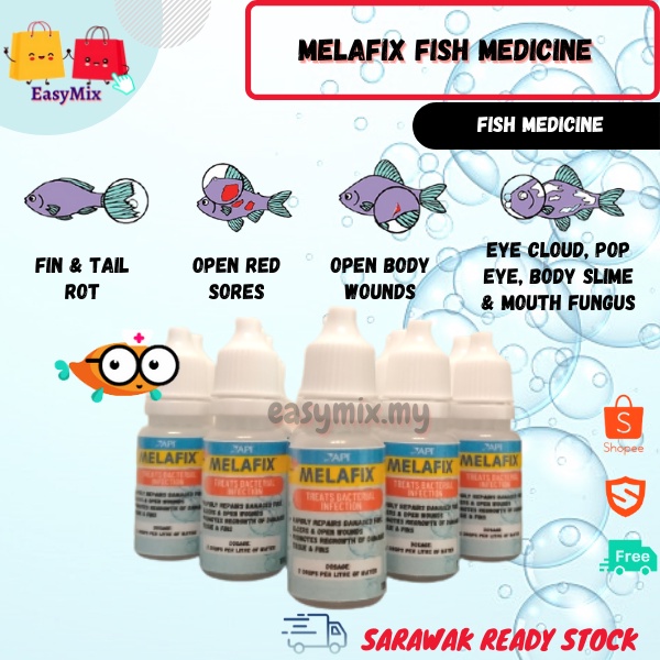 Melafix Antibacterial 20ml Repack Ubat Terbaik Merawat Ikan Laga/Ubat ...