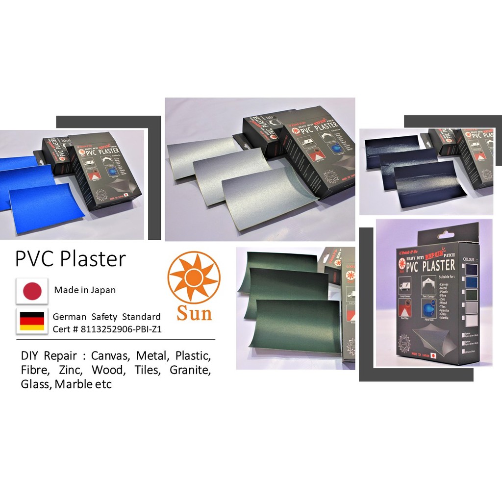 PVC Plaster 3pc Tape Canopy Tent Canvas Wall Flooring DIY Repair Roof ...