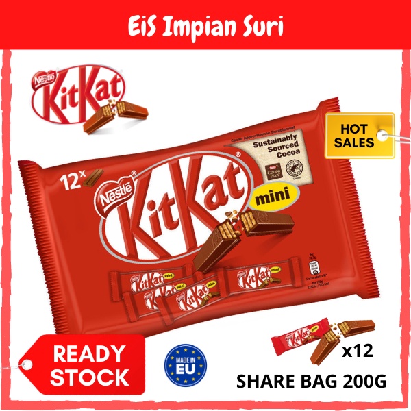 (Ready Stock!!) Nestle Kitkat Chocolate Minis 12P Share Bag 200G Coklat ...